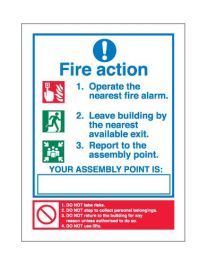 Jactone -Fire Sign action 3 colour – Rigid PVC| Dortech Direct