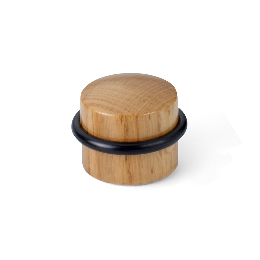 Beautiful Round Wooden Door Stop with Rubber Bumpers | Dortech Direct