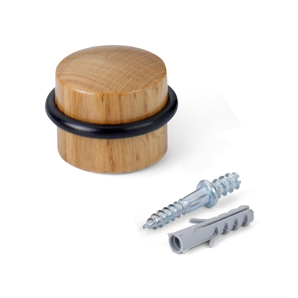 Beautiful Large Round Wooden Door Stop with Rubber Bumpers | Dortech ...