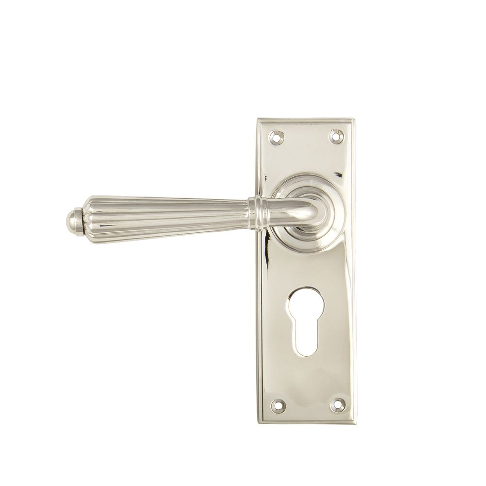 Polished Nickel Hinton Lever Euro Lock Set - 45325 | From the Anvil ...