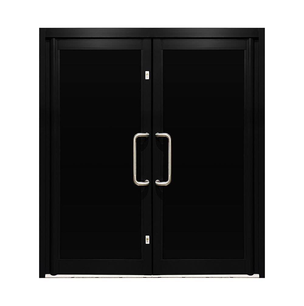 Aluminium Double Door Full Panel - Black RAL 9005 | Dortech Direct | DD0064