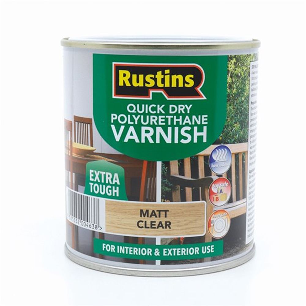 Rustins Quick Dry Polyurethane Varnish Matt Clear 500ml