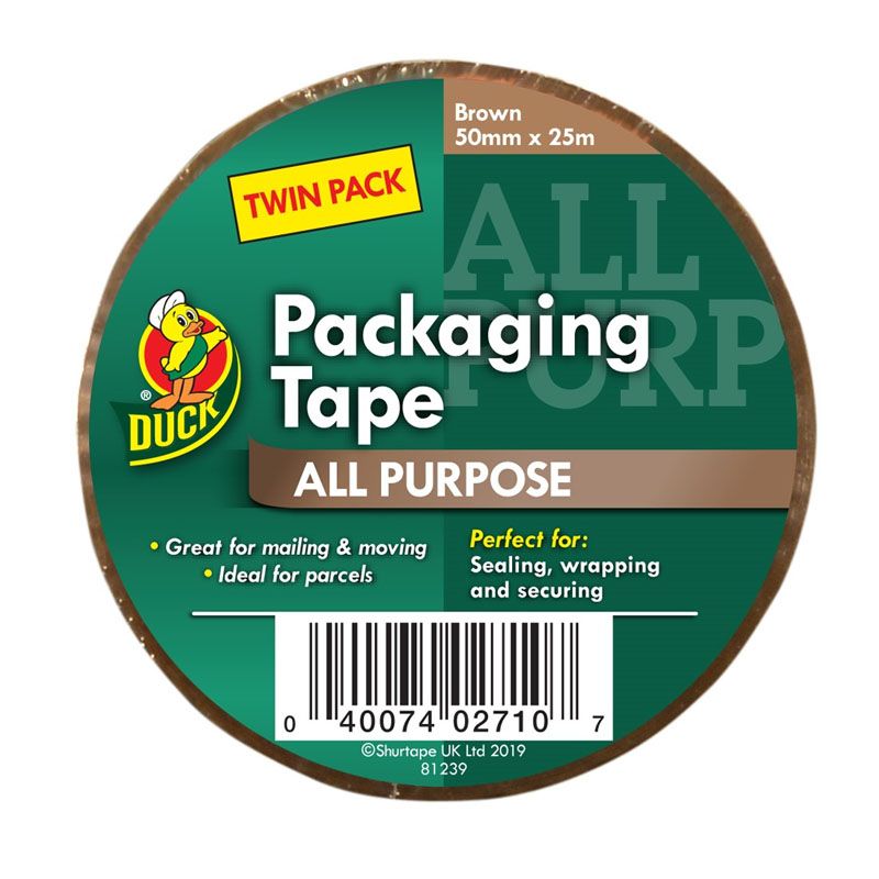 Shurtape Duck Tape Packing Twin Pack - Brown (50mm x 25m) | Dortech ...