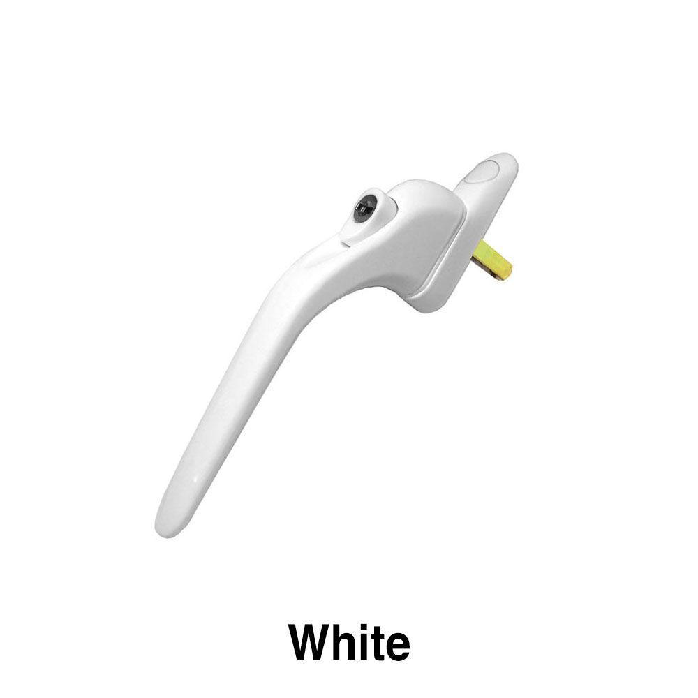 Pro-Linea Cranked Espag Handle Locking - White (Left) | Dortech Direct
